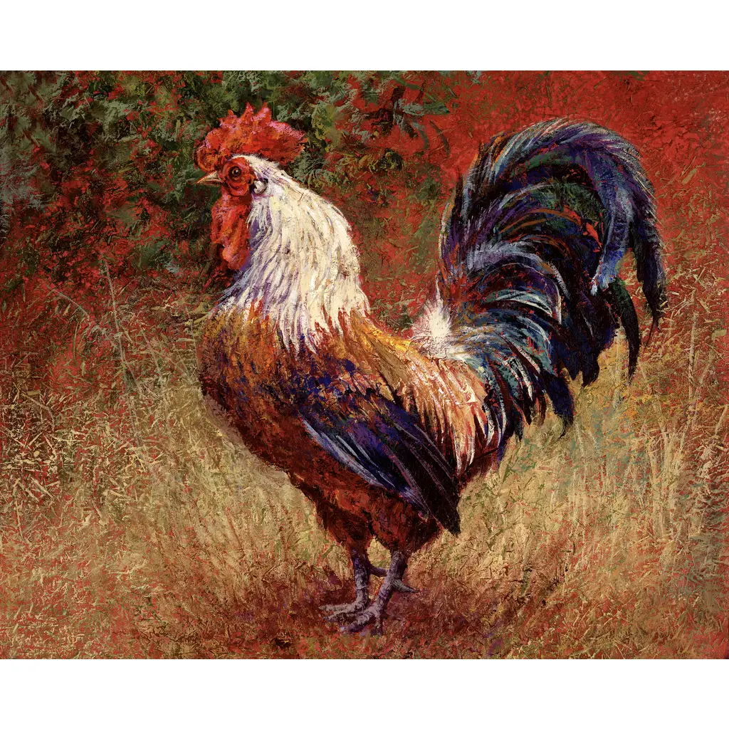 Decorative tile with Roosters-Iron Gate Rooster II-Tile Mural