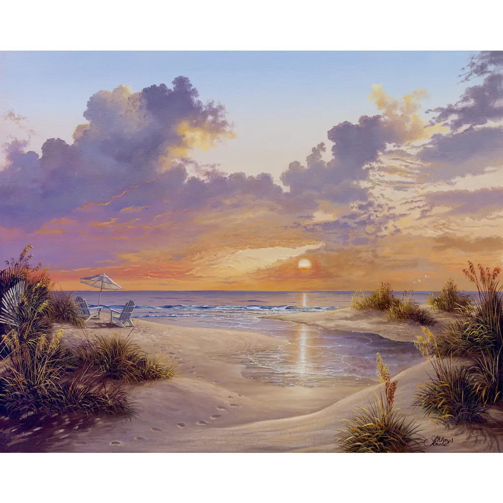 Beach scene tiles - Paradise Sunset - Tile Mural
