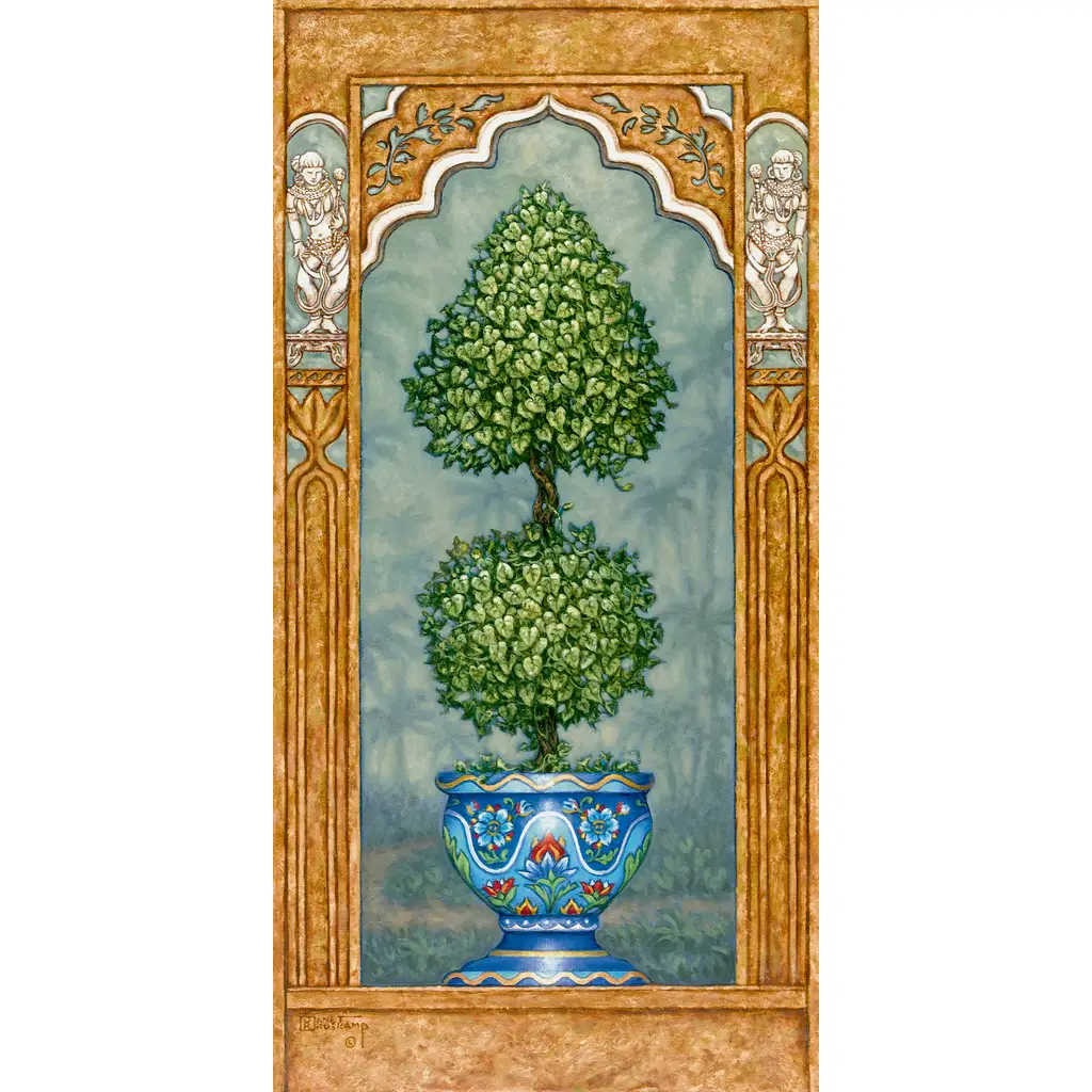 Art with Pots/Vases-Temple Topiary I-Tile Mural