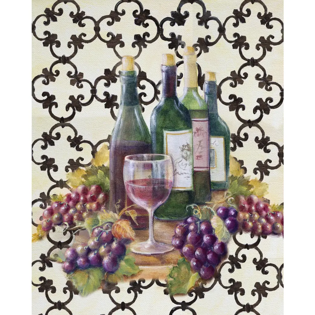 Decorative Wine tile-Wine Trellis II-Tile Mural