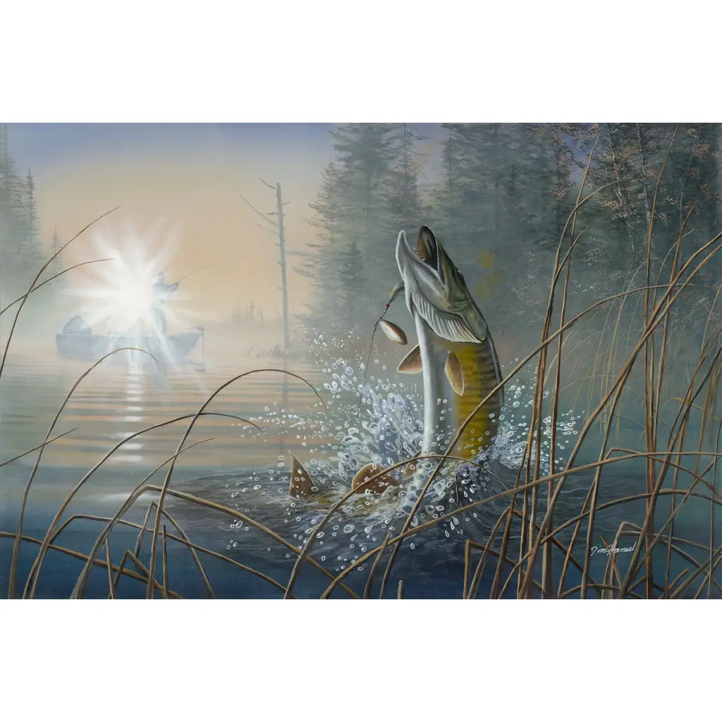 Fresh Water Fish tile art-Lucky Catch-Tile Mural