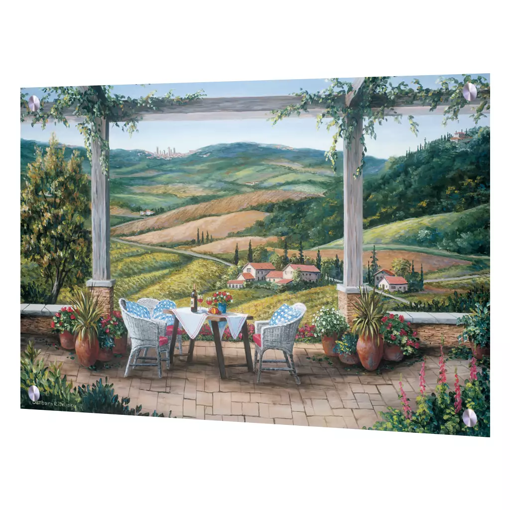 Tile art with Tuscan scenes-A Tuscany Moment-Tile Mural