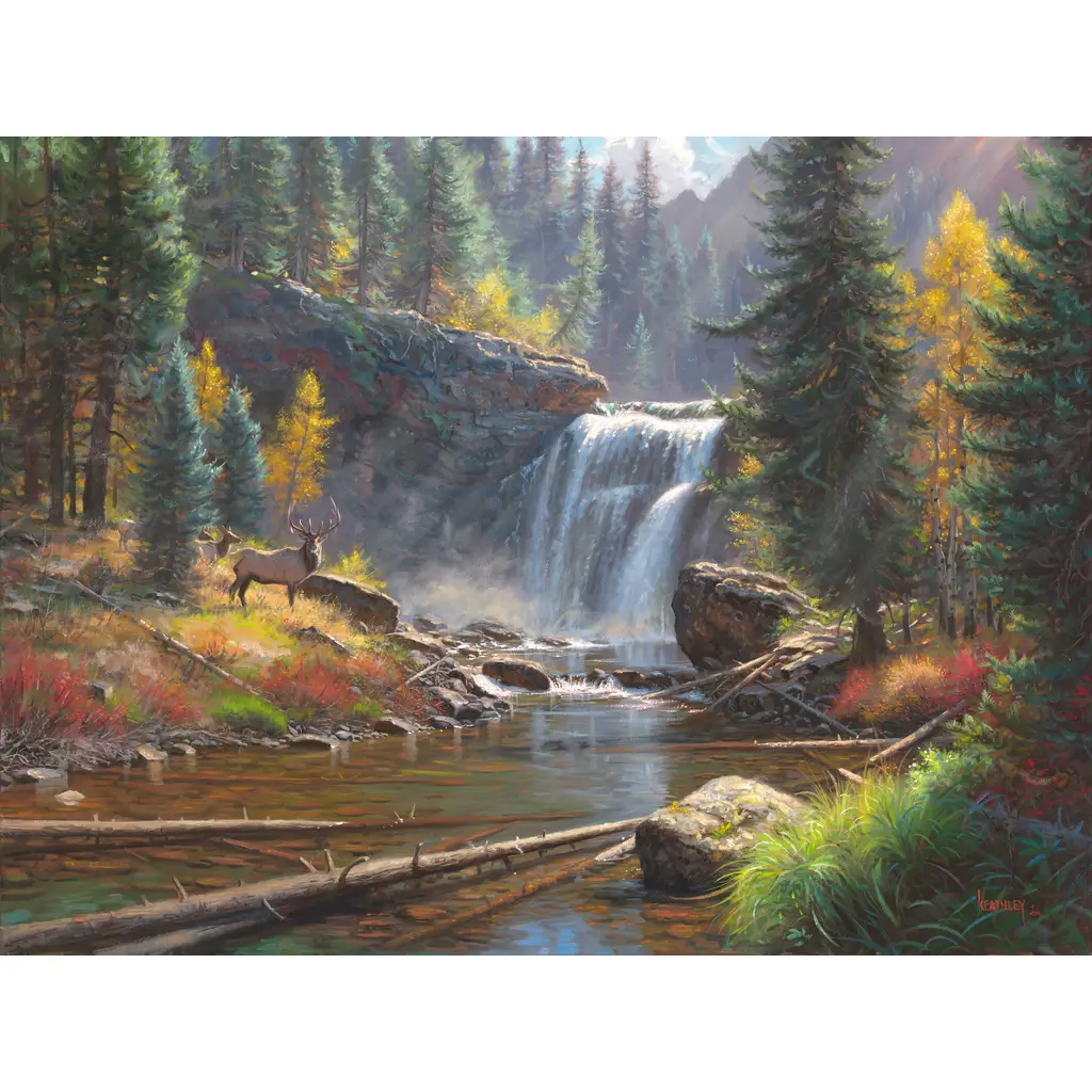 Elk and Deer art-Wild America-Tile Mural
