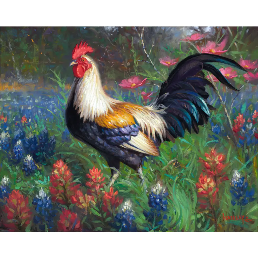 Decorative tile with Roosters-Rooster 2-Tile Mural