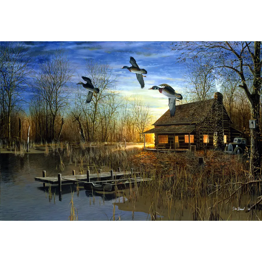 Woodland scene art on tile-Passing Through-Tile Mural