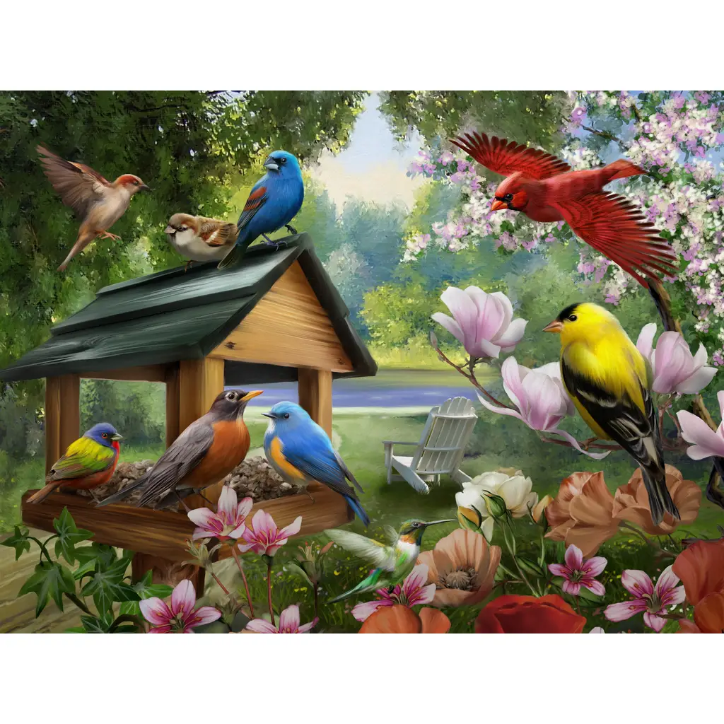 Backyard bird decorative tile-Dinner Time I-Tile Mural
