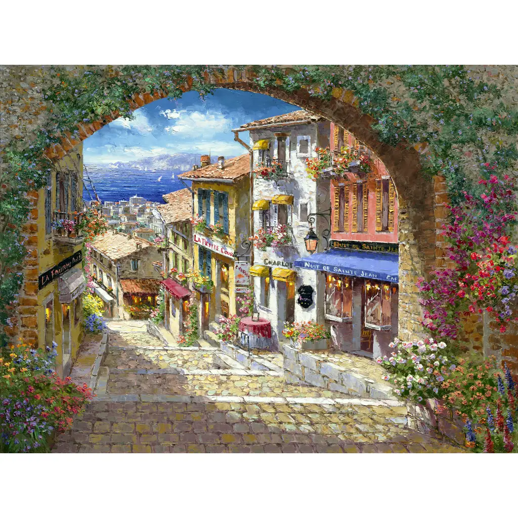 Street Scene tile art-Archway Cagne-Tile Mural