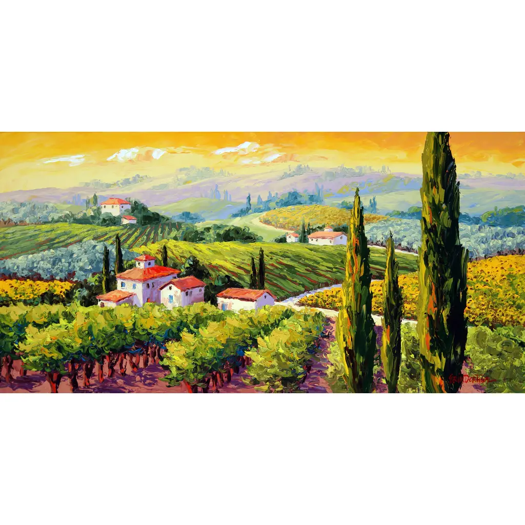 Tile art with Tuscan scenes-Layer Upon Lucious Layer-Tile Mural