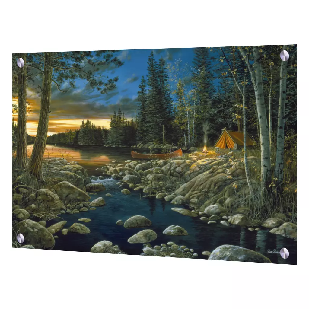 Woodland scene art on tile-Head Waters-Tile Mural