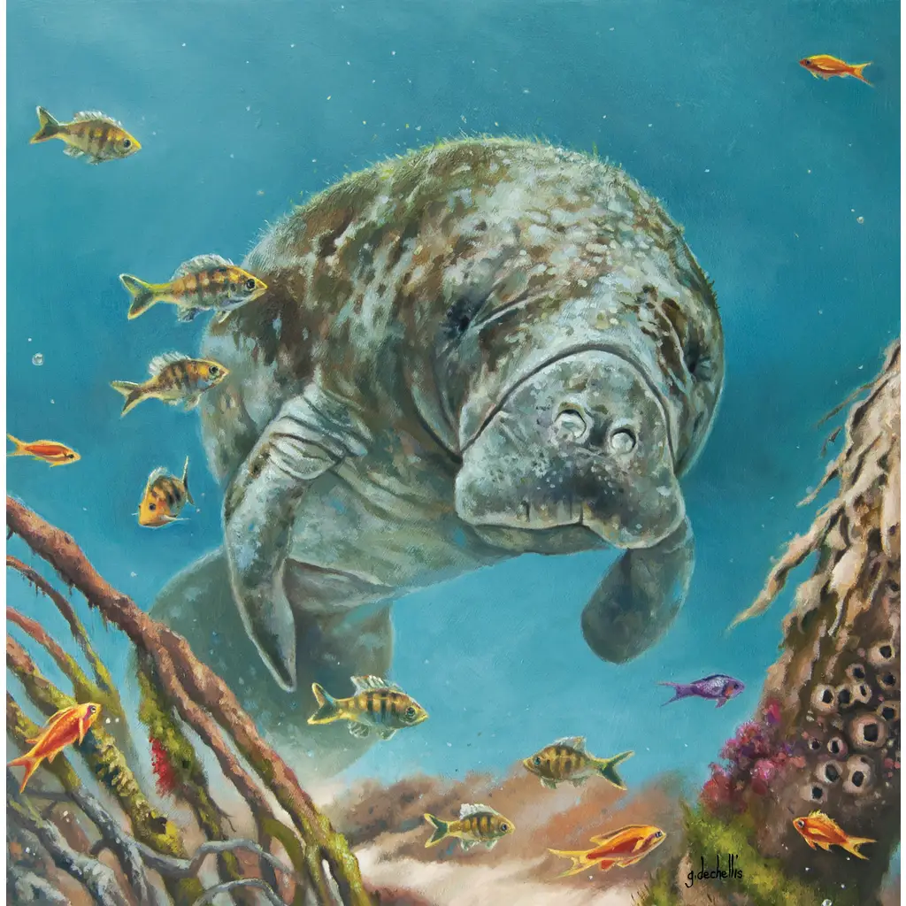 Mermaids/Manatees on tile-Mangroves-Tile Mural