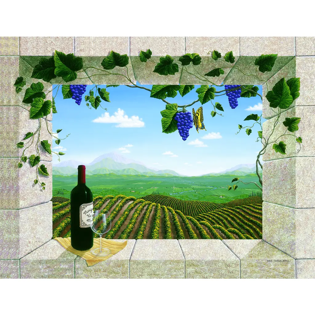 Decorative Wine tile-Mariposa Vineyards-Tile Mural