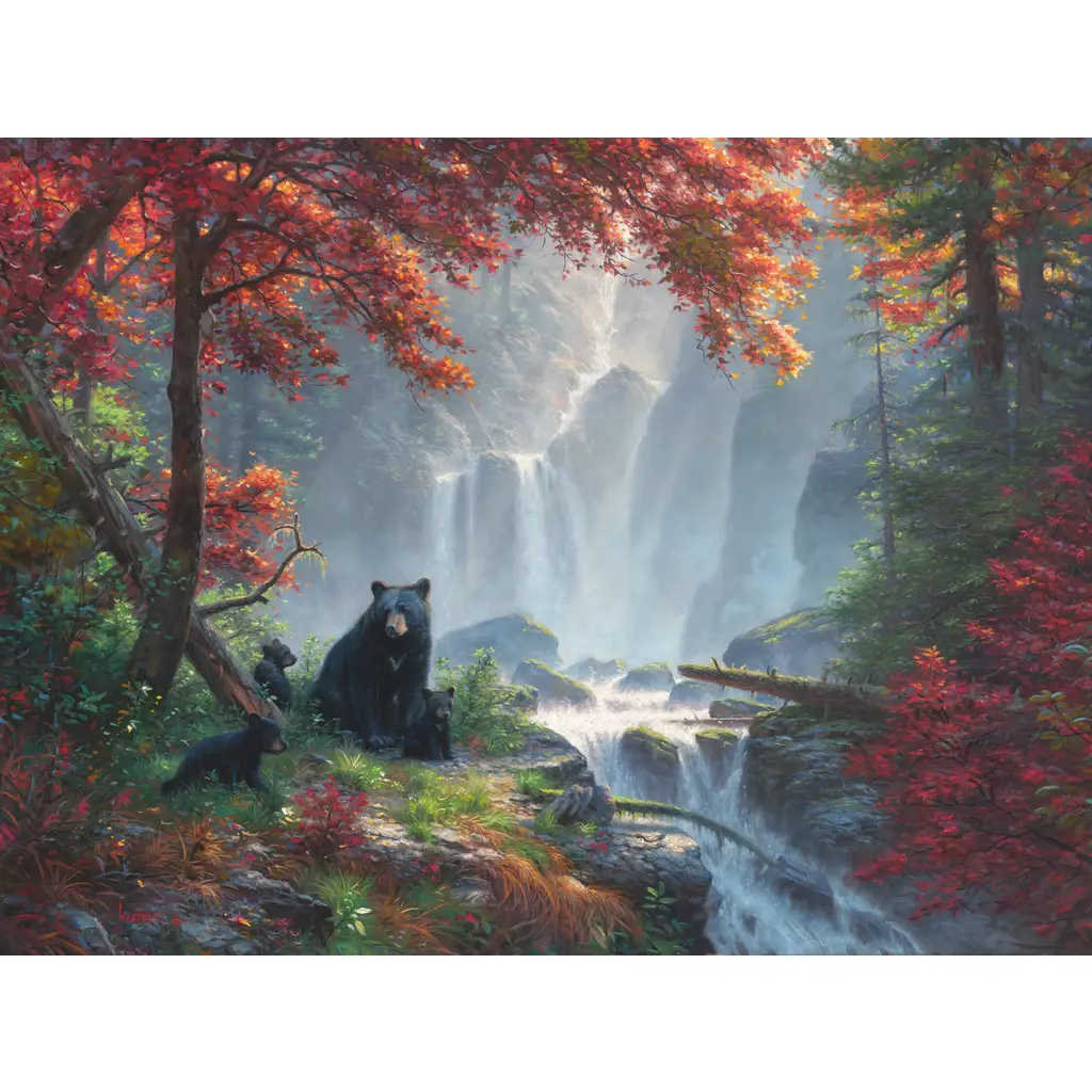 Decorative tiles with bears-Roaring Fork Retreat-Tile Mural