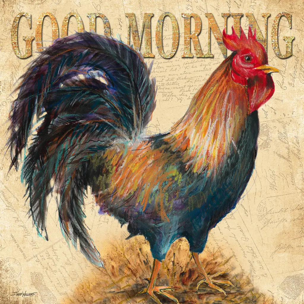 Decorative tile with Roosters-Good Morning-Tile Mural