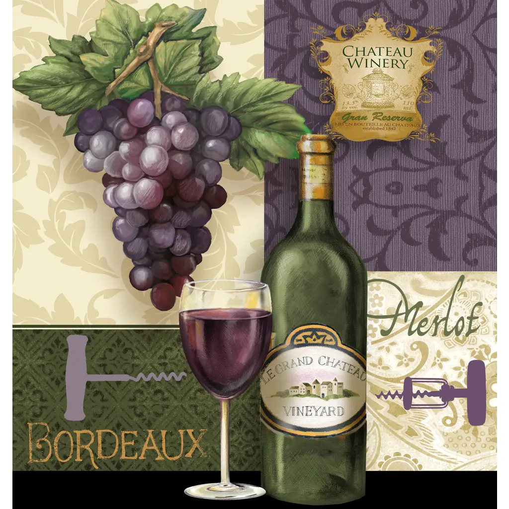 Decorative Wine tile-Chateau Reds - TW-Tile Mural