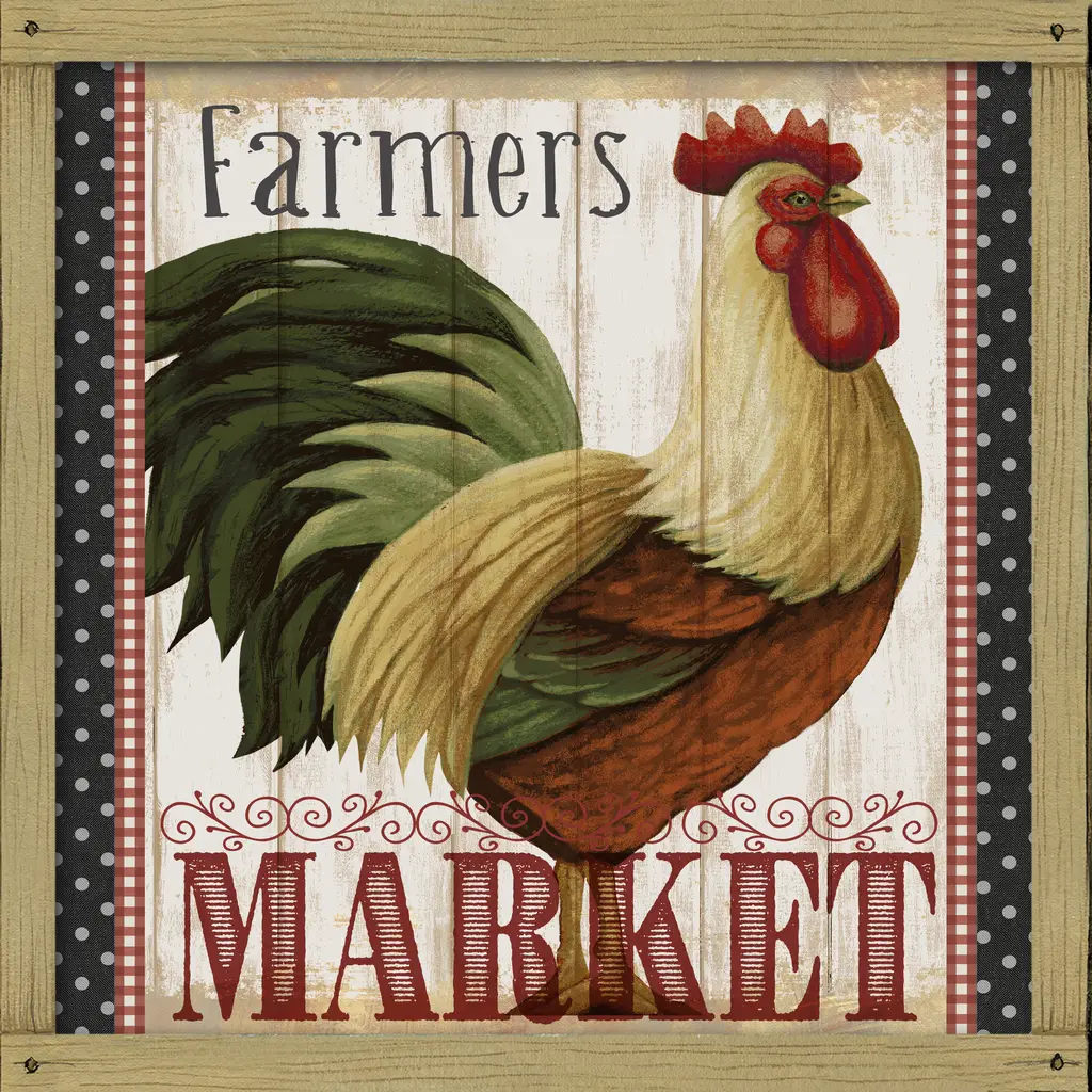 Decorative tile with Roosters-Farm Fresh I-Tile Mural