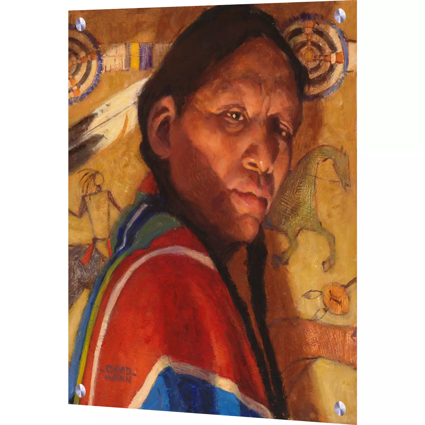 Native American Tile Murals-Omaha Man-Tile Mural