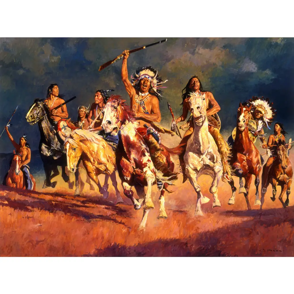 Native American Tile Murals-Opening the Fight-Tile Mural