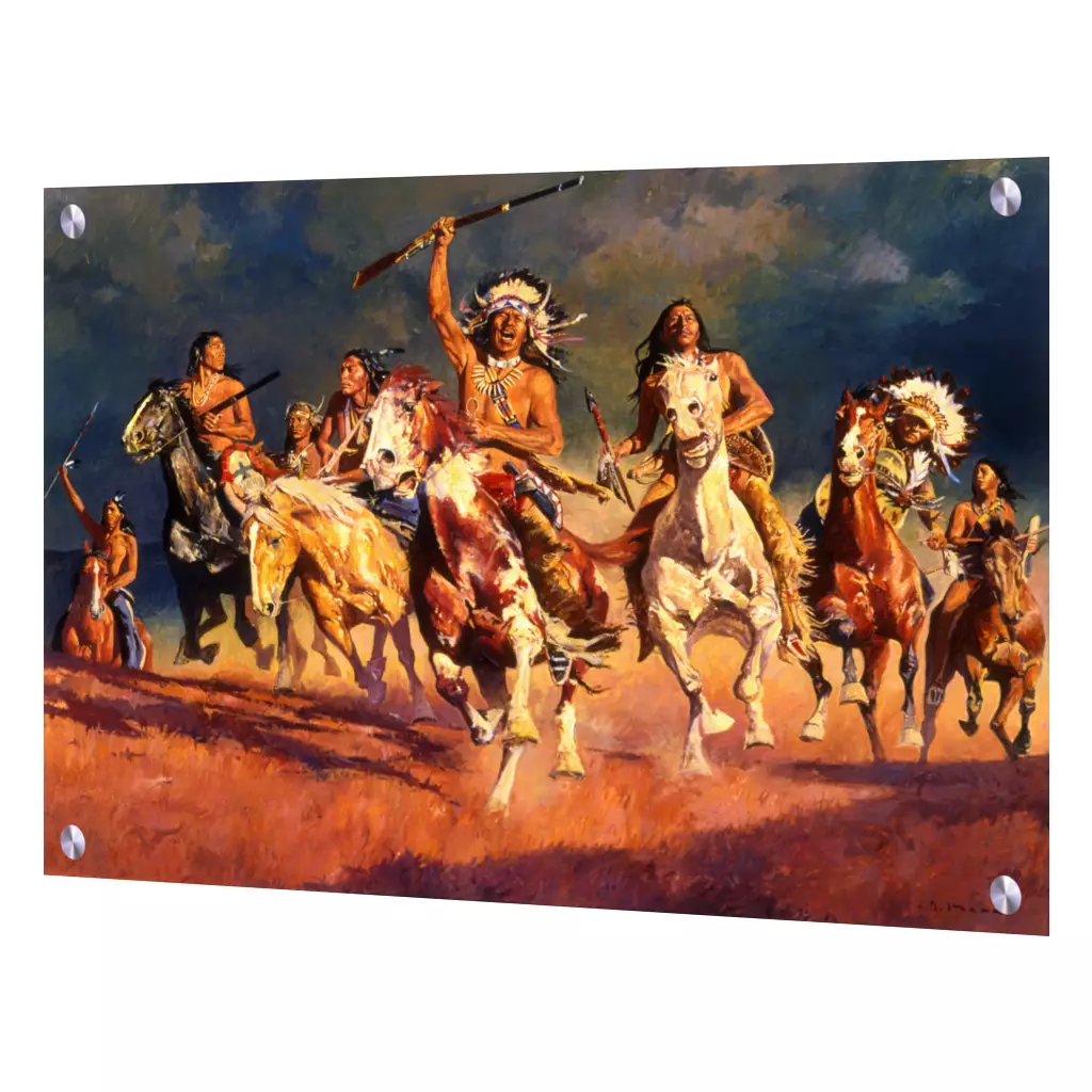 Native American Tile Murals-Opening the Fight-Tile Mural