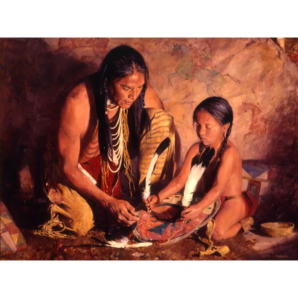 Native American Tile Murals-Thunderbird Shield-Tile Mural