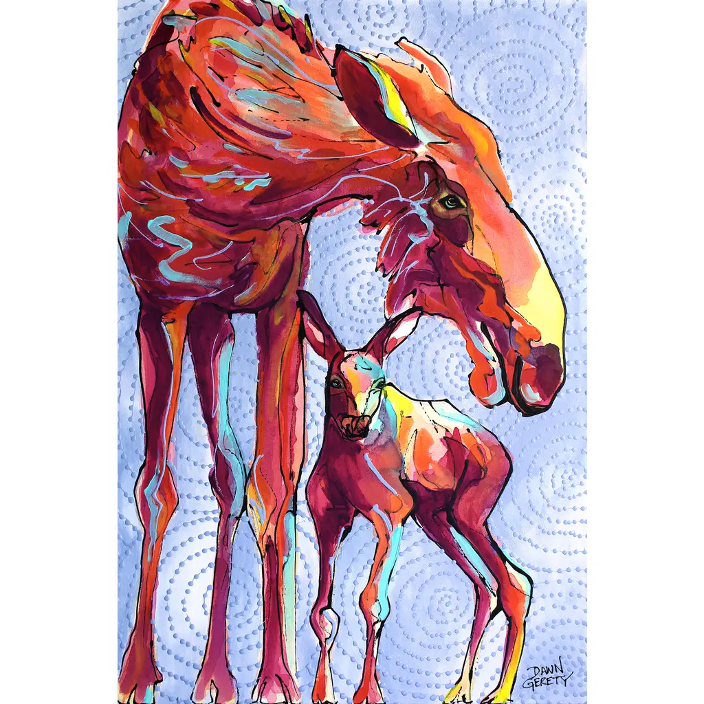 Elk and Deer art-Goddess Dawn-Tile Mural