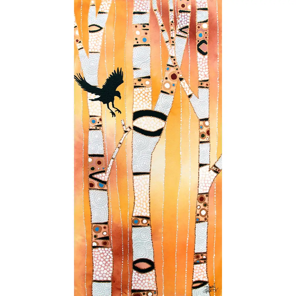 Backyard bird decorative tile-The Messenger-Tile Mural