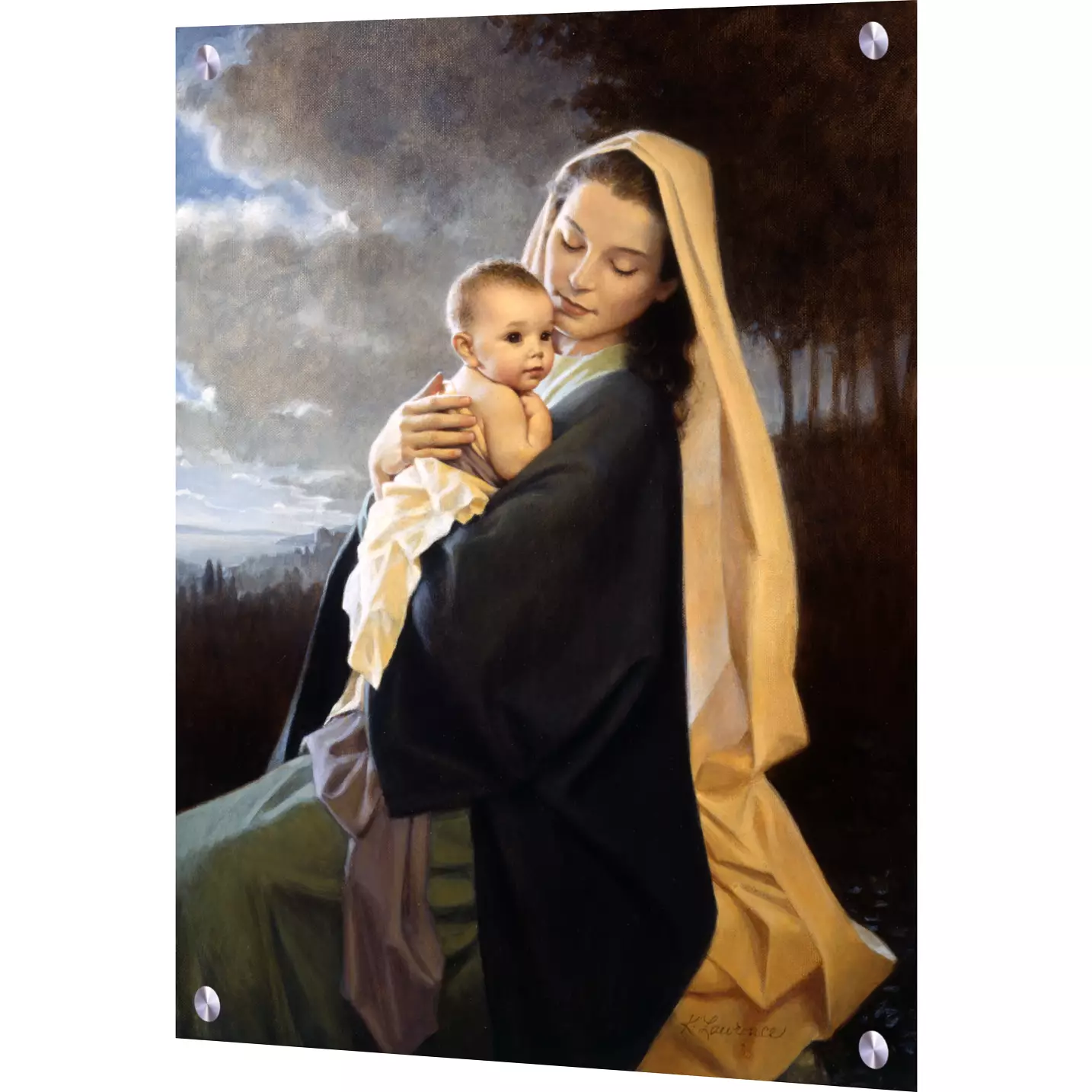 Inspirational/Religious tile art-Treasured in Her Heart-Tile Mural