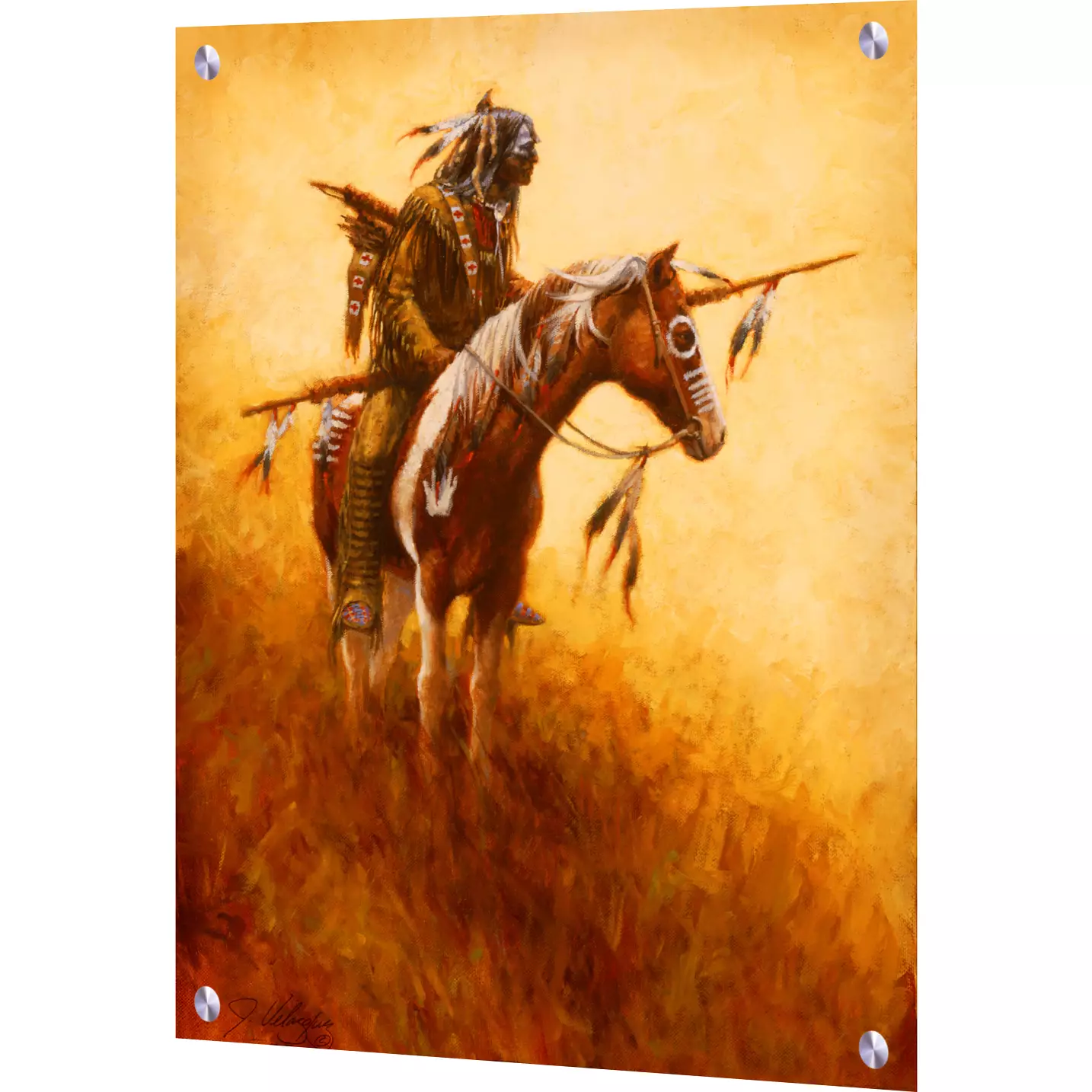 Native American Tile Murals-Warriors Watch-Tile Mural