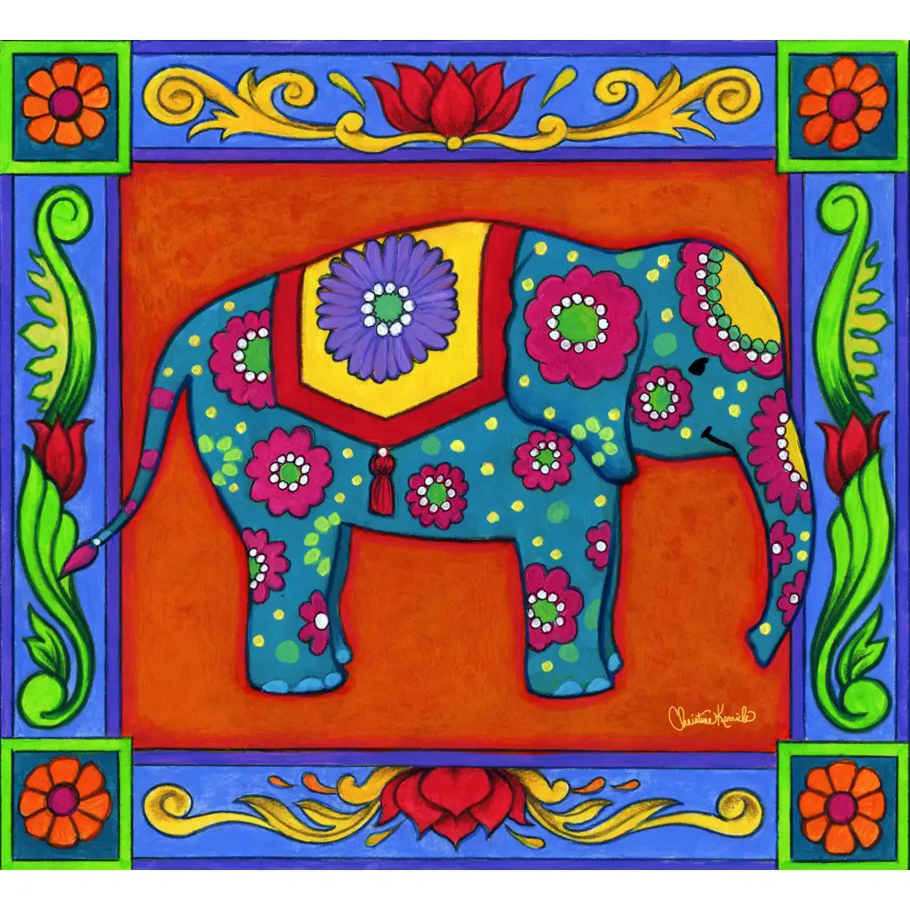 Wild Animal Tiles-Mosaic Elephant-Tile Mural