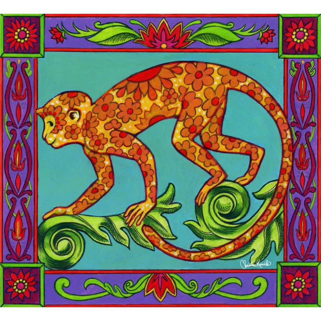 Wild Animal Tiles-Mosaic Monkey-Tile Mural