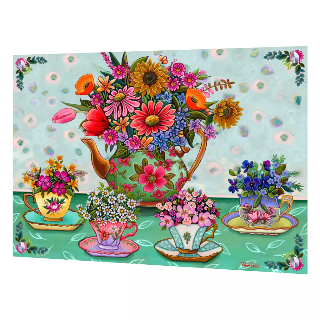 Flowers on tile-Garden Tea Party-Tile Mural