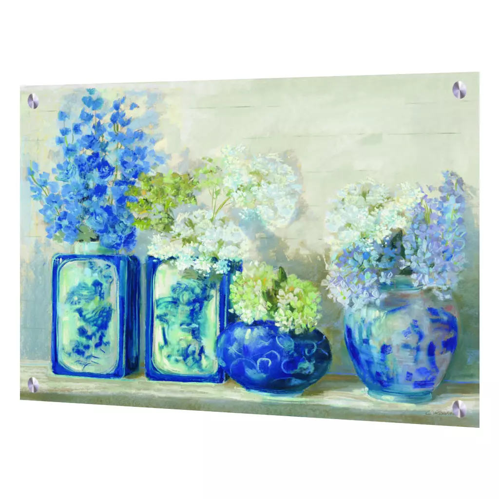 Flowers on tile-Ladys Mantle on Shiplap-Tile Mural