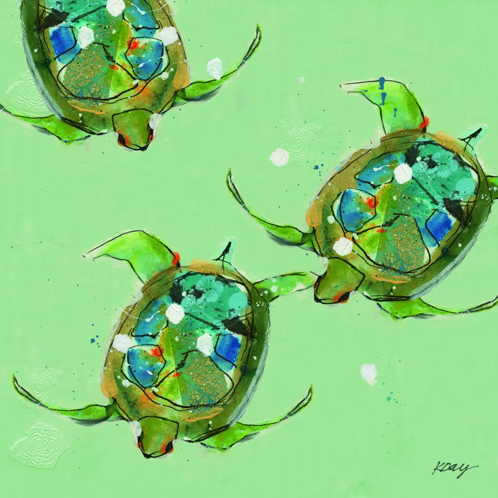 Sea Turtles/Rays on tile-Sea Turtles-Tile Mural