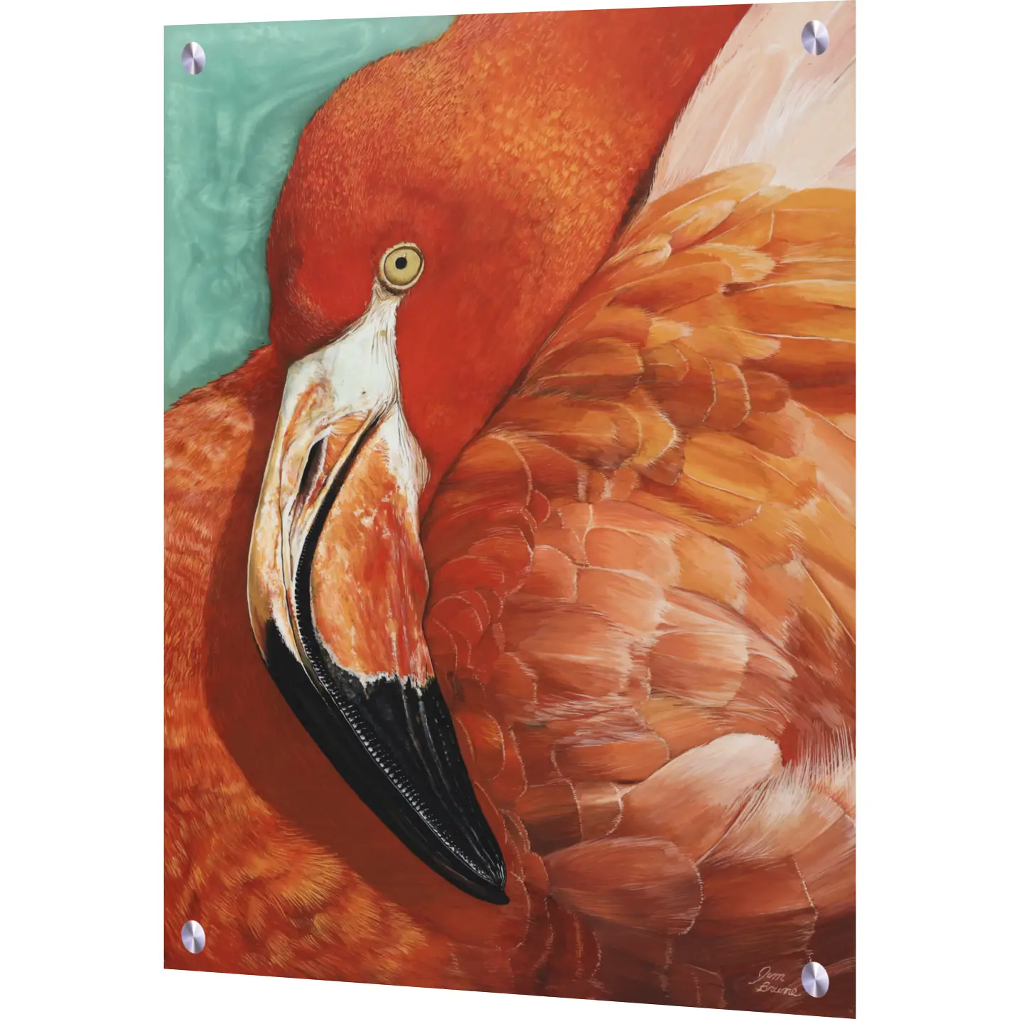 Tile Mural - Graceful Pink Flamingo - Solo Tile