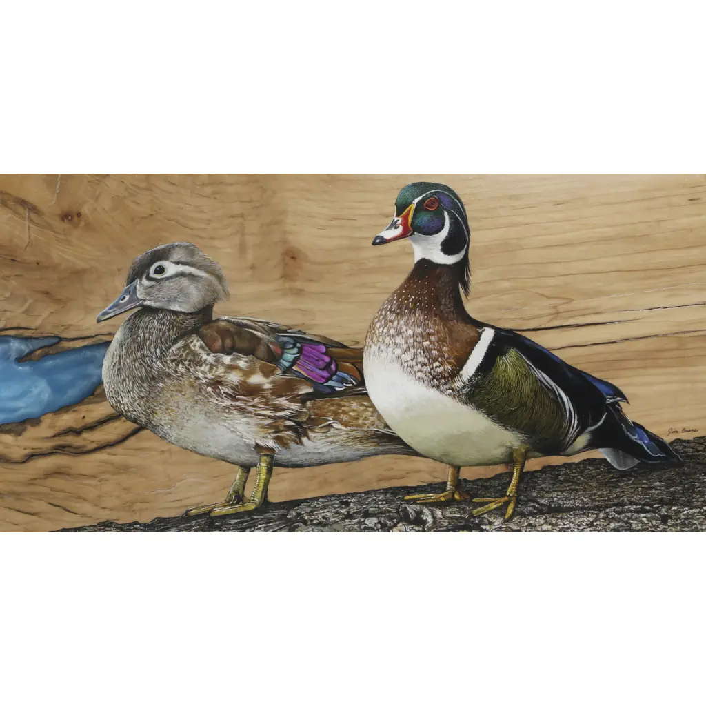 Tile Mural - Wood Ducks Home Sweet Home - Tile Mural