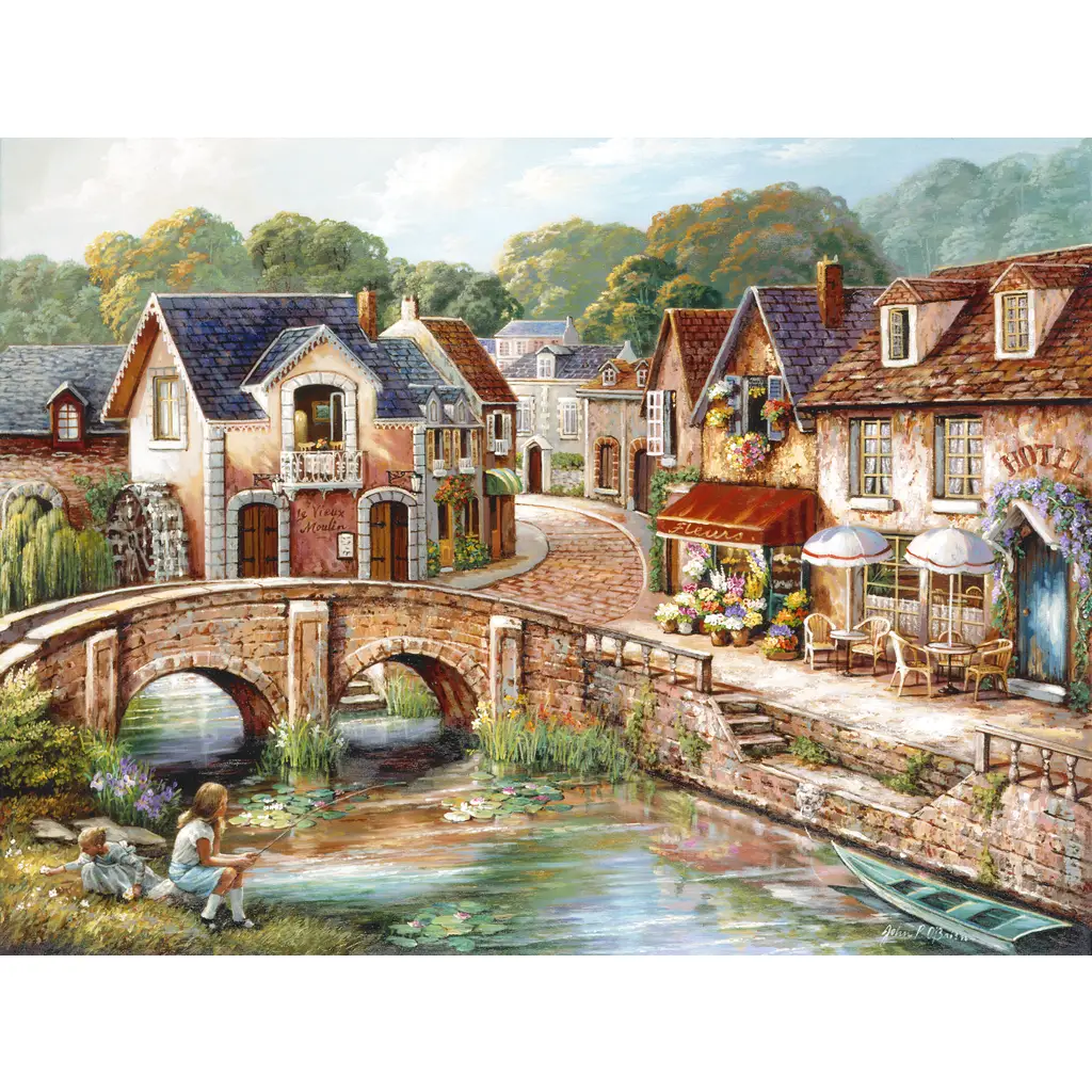 Street Scene tile art-A Quiet Afternoon-Tile Mural