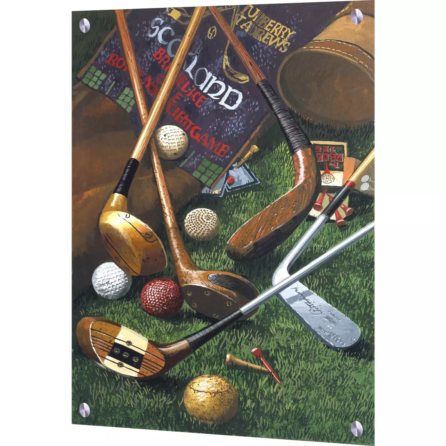 Decorative tile with sports-Golf Antiques-Tile Mural