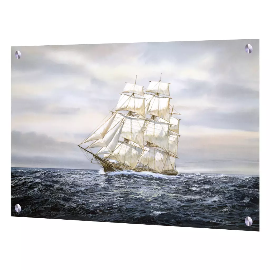 Decorative tile with Ships-Clipper Ship-Art Glass Backsplash