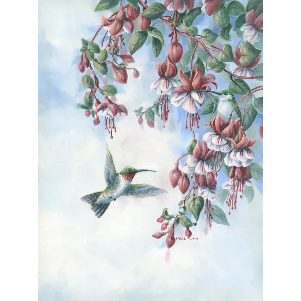 Hummingbird art for tiles-Hummingbird D-Tile Mural