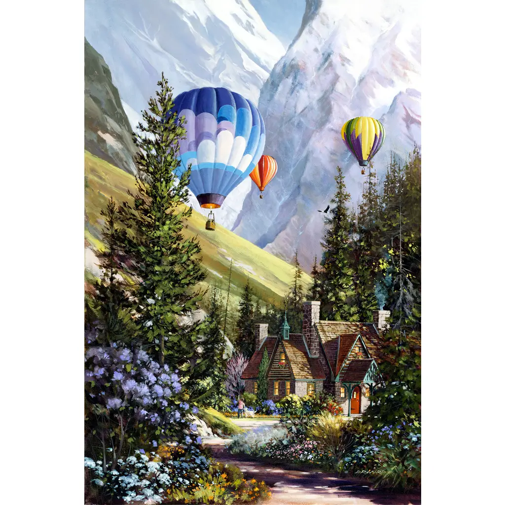 Woodland scene art on tile-Soaring With Eagles-Tile Mural