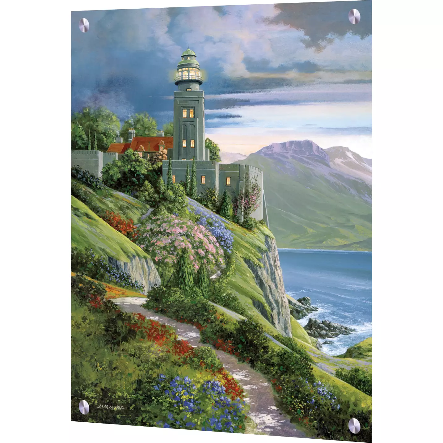Tile art with lighthouses-Welcome Beacon-Tile Mural