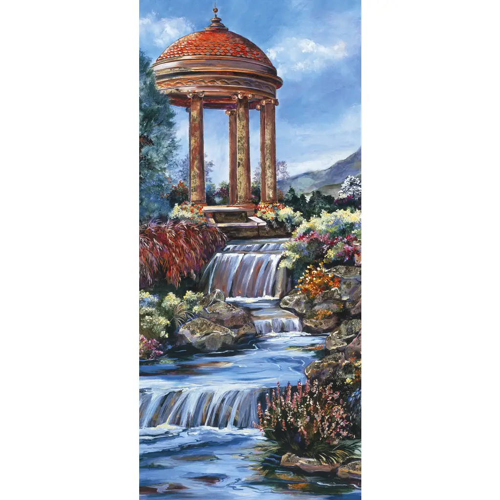 Decorative tile with waterviews-By The Waterfall-Tile Mural