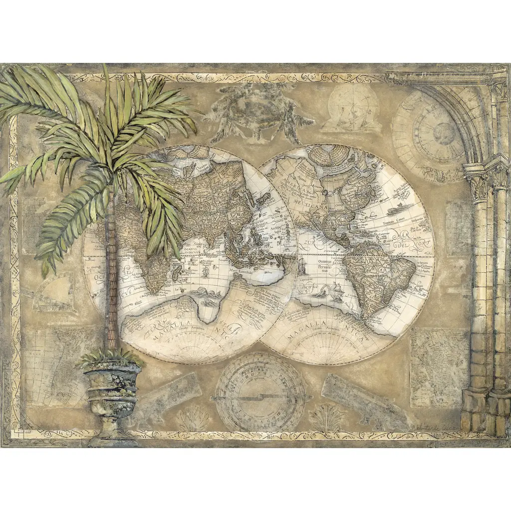 Decorative map tiles-Terra Graphic I-Tile Mural