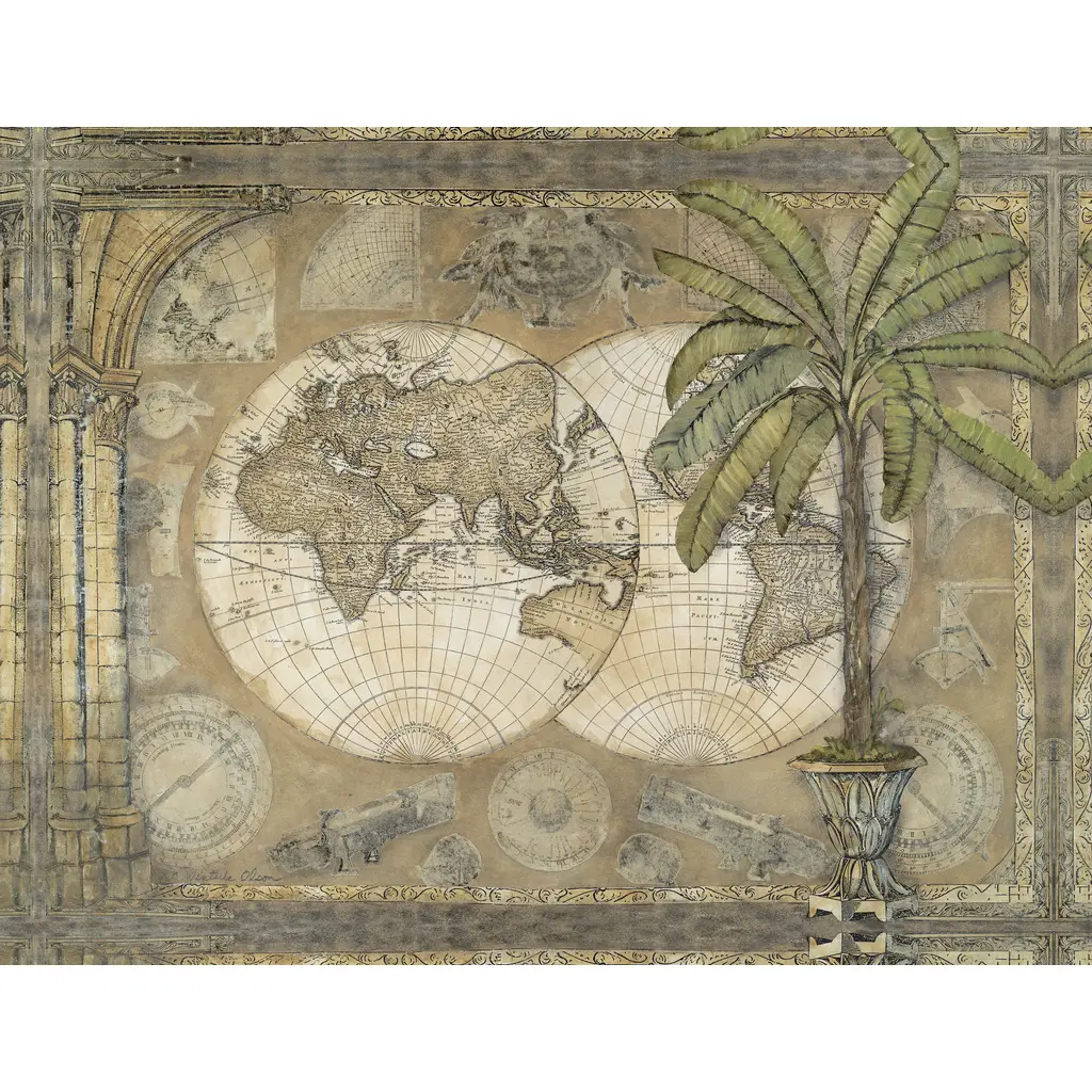 Decorative map tiles-Terra Graphic II-Tile Mural