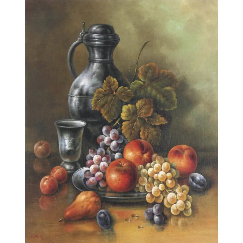 Old World Masters on tile-Antique Still Life II-Tile Mural