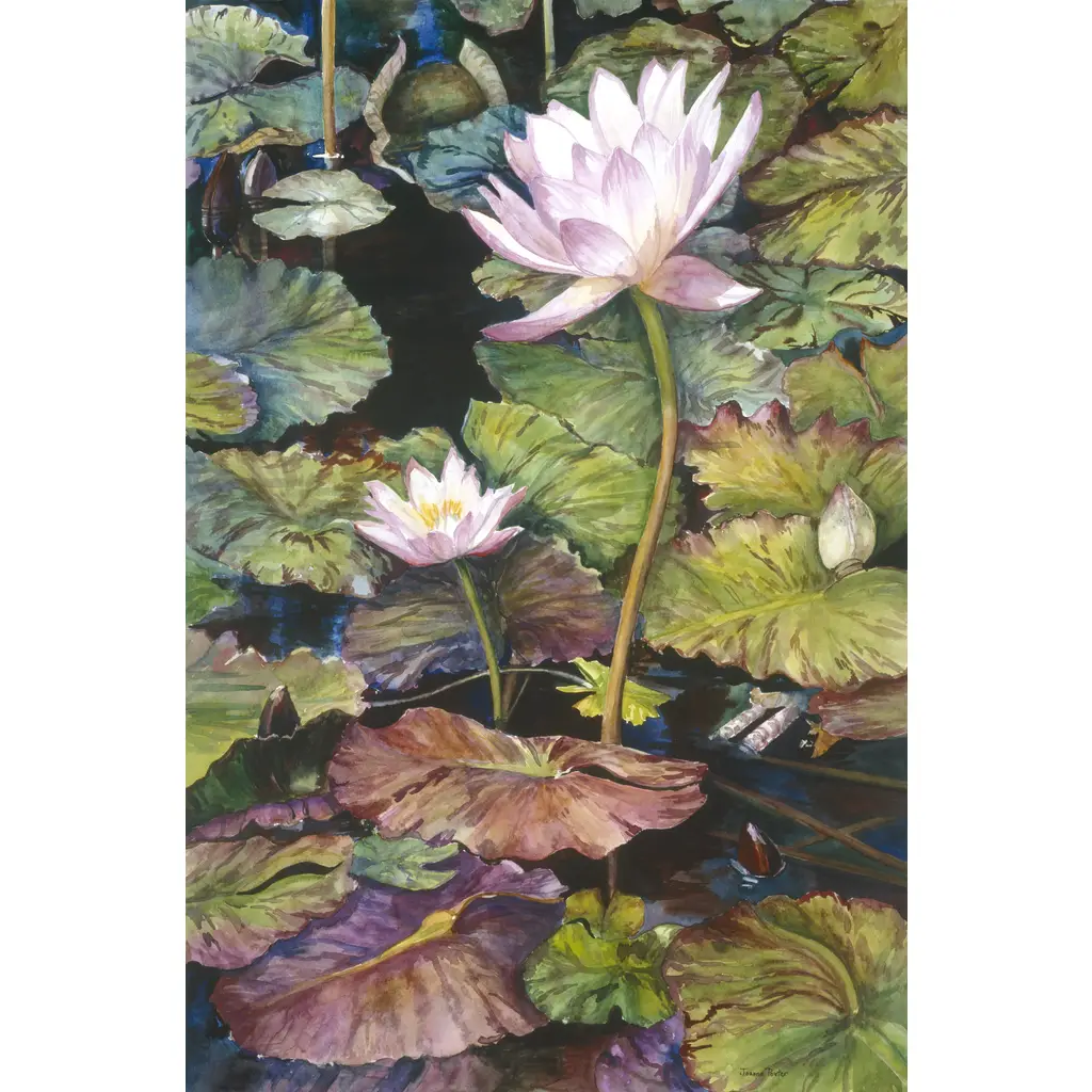 Flowers on tile-Water Lilies-Tile Mural