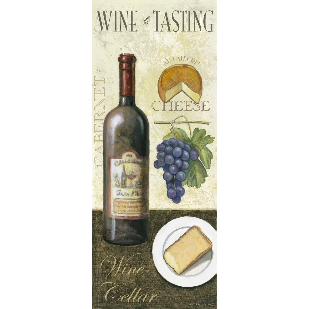 Decorative Wine tile-Wine and Cheese I-Tile Mural