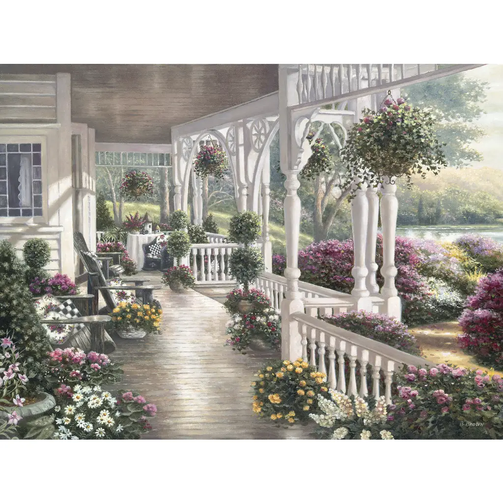 Garden scene tile art-Sunday Afternoon I-Tile Mural