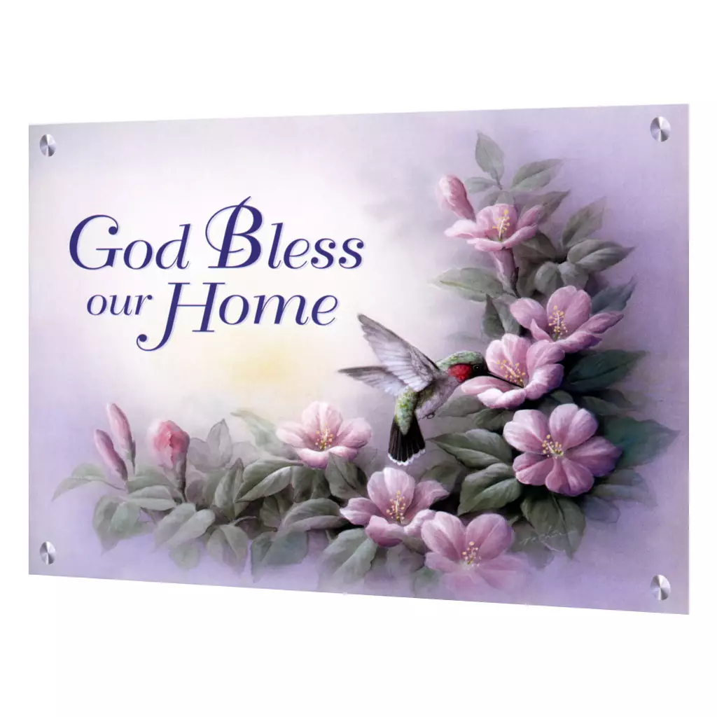Inspirational/Religious tile art-God Bless-Art Glass Backsplash