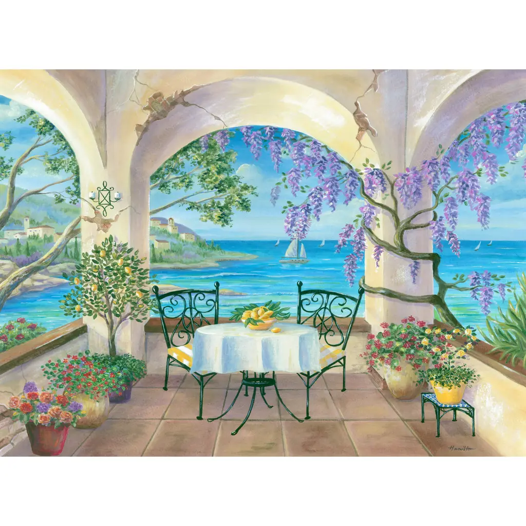 Decorative tile with waterviews-Balcony-Tile Mural
