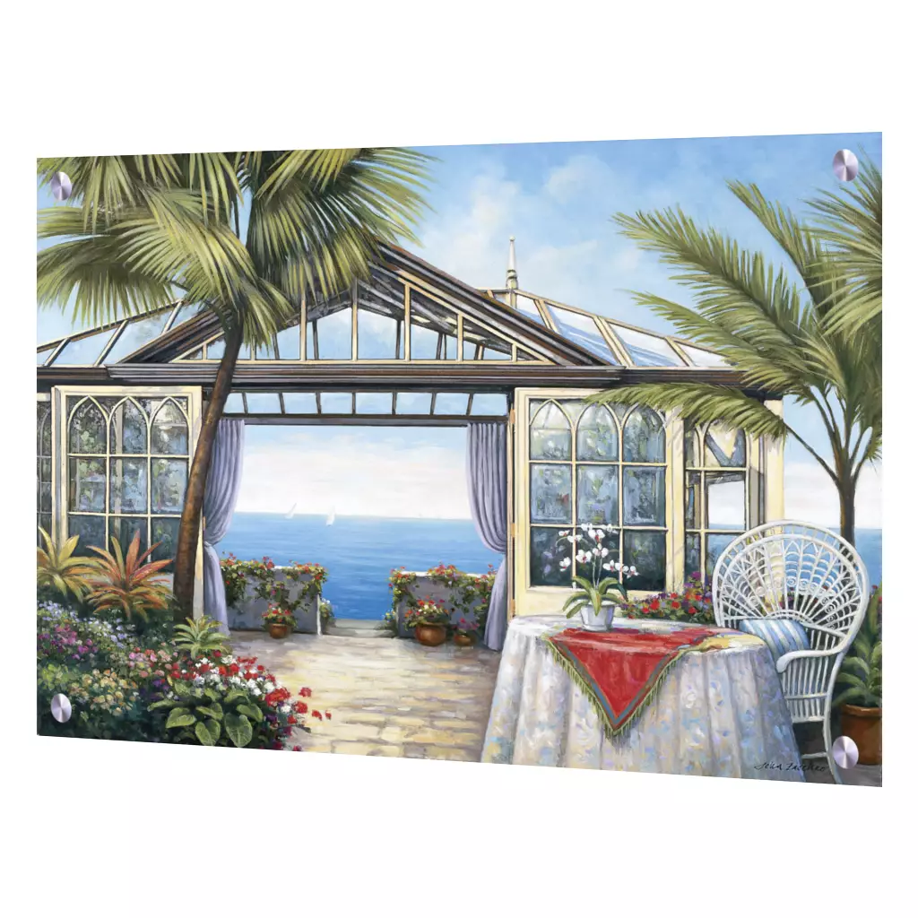 Beach scene glass tiles-Ocean View-Art Glass Backsplash